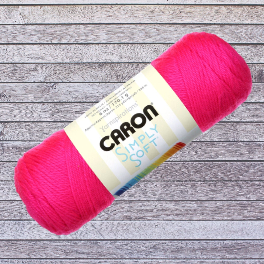 Watermelon Yarn Skeins Caron Simply Soft Neon Pink Yarn 3-Pack H9700B ...