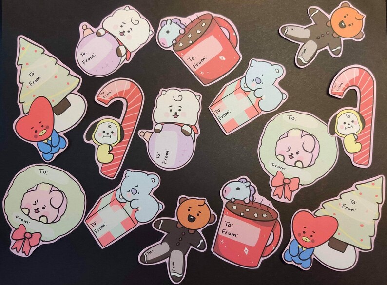 BT21 Holiday Sticker Label Pack - Etsy