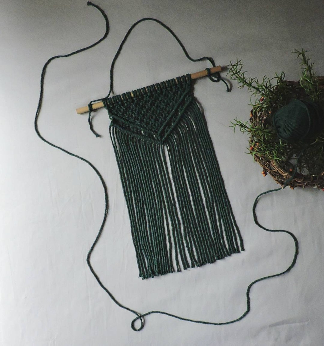 Macrame Wall Hanging, Bohemian Macrame, Geometric Macrame, Green Decor ...