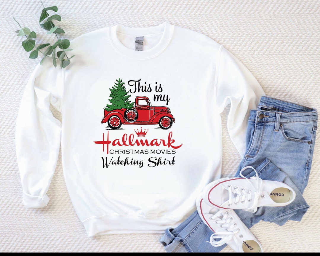 Hallmark Christmas Movie Watching Sweatshirt, Festive Holiday Sweater ...