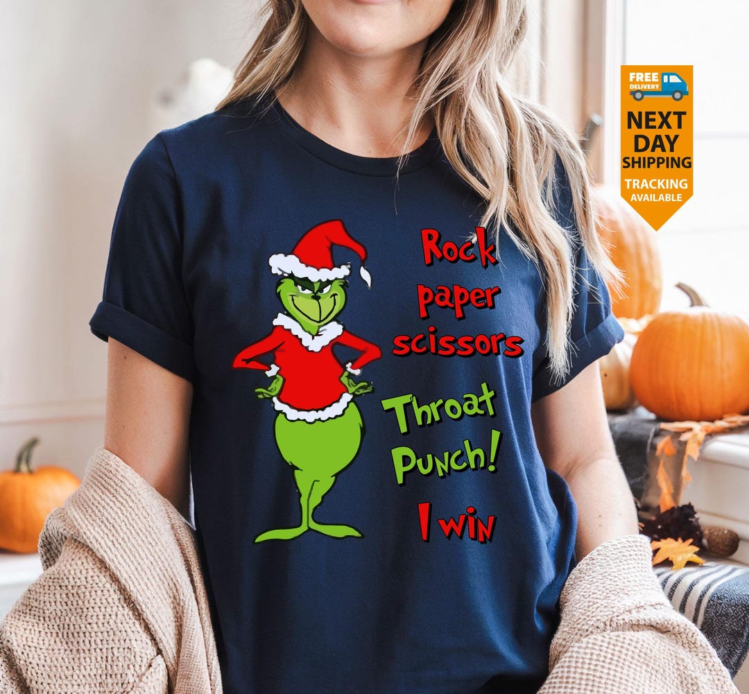 Grinch Christmas T-shirt: Rock Paper Scissors Family Tee #463 - Etsy UK
