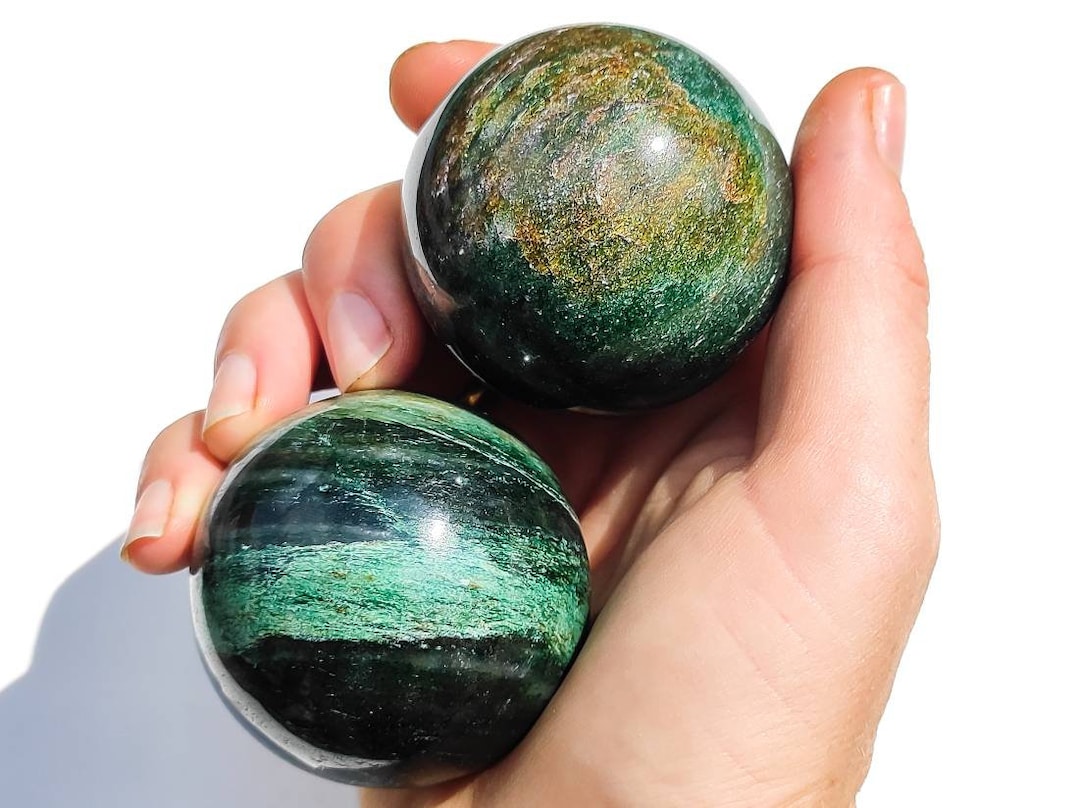 High Quality Himalayan Forest Green Jade Crystal Spheres | Green Jade ...