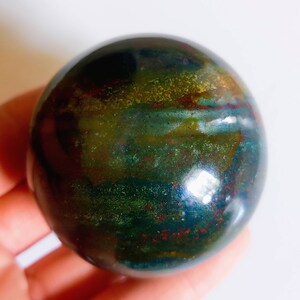 Bloodstone Heliotrope Crystal Orb | Chalcedony Sphere | Heliotrope ...