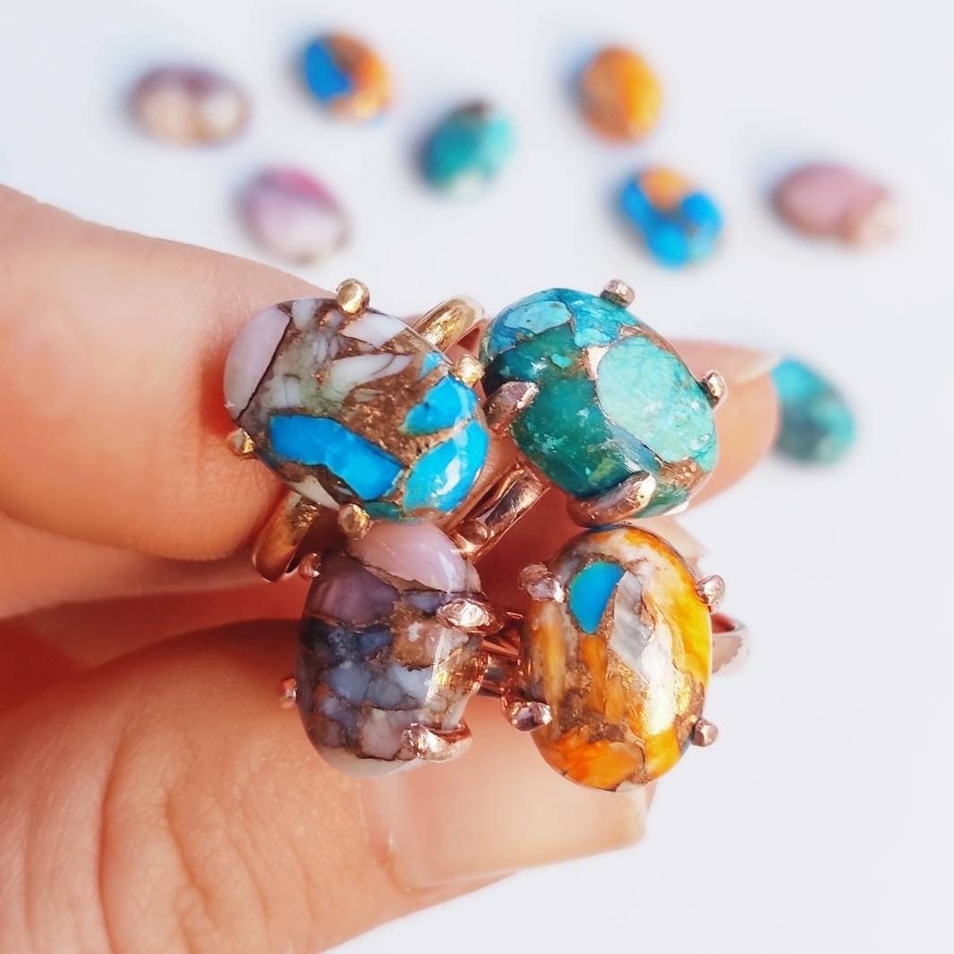 Turquoise & Opal Chrysocolla Spiny Oyster Turquoise Pink | Etsy
