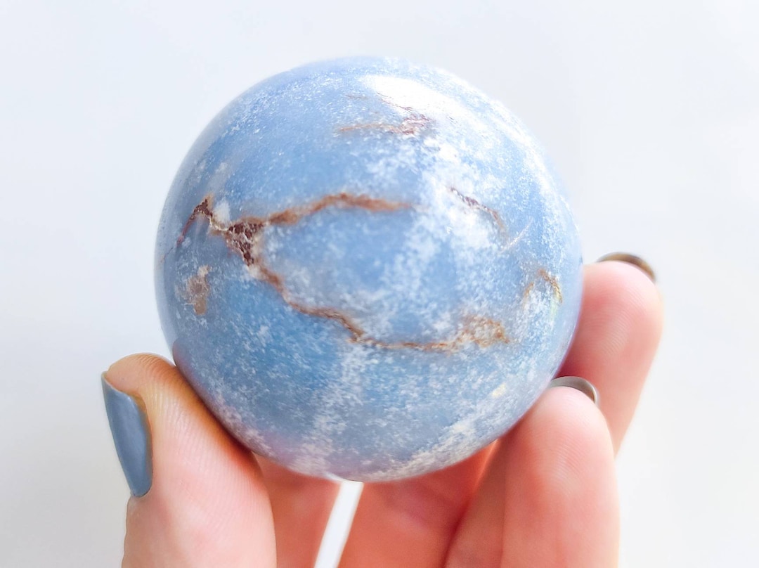 Angelite Crystal Sphere | Angelite Crystal Orb | Connect With Spirits ...