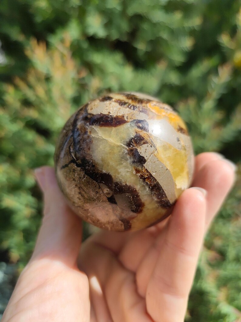 Madagascar Septarian Dragon Stone Sphere: Grounding Aragonite Calcite ...