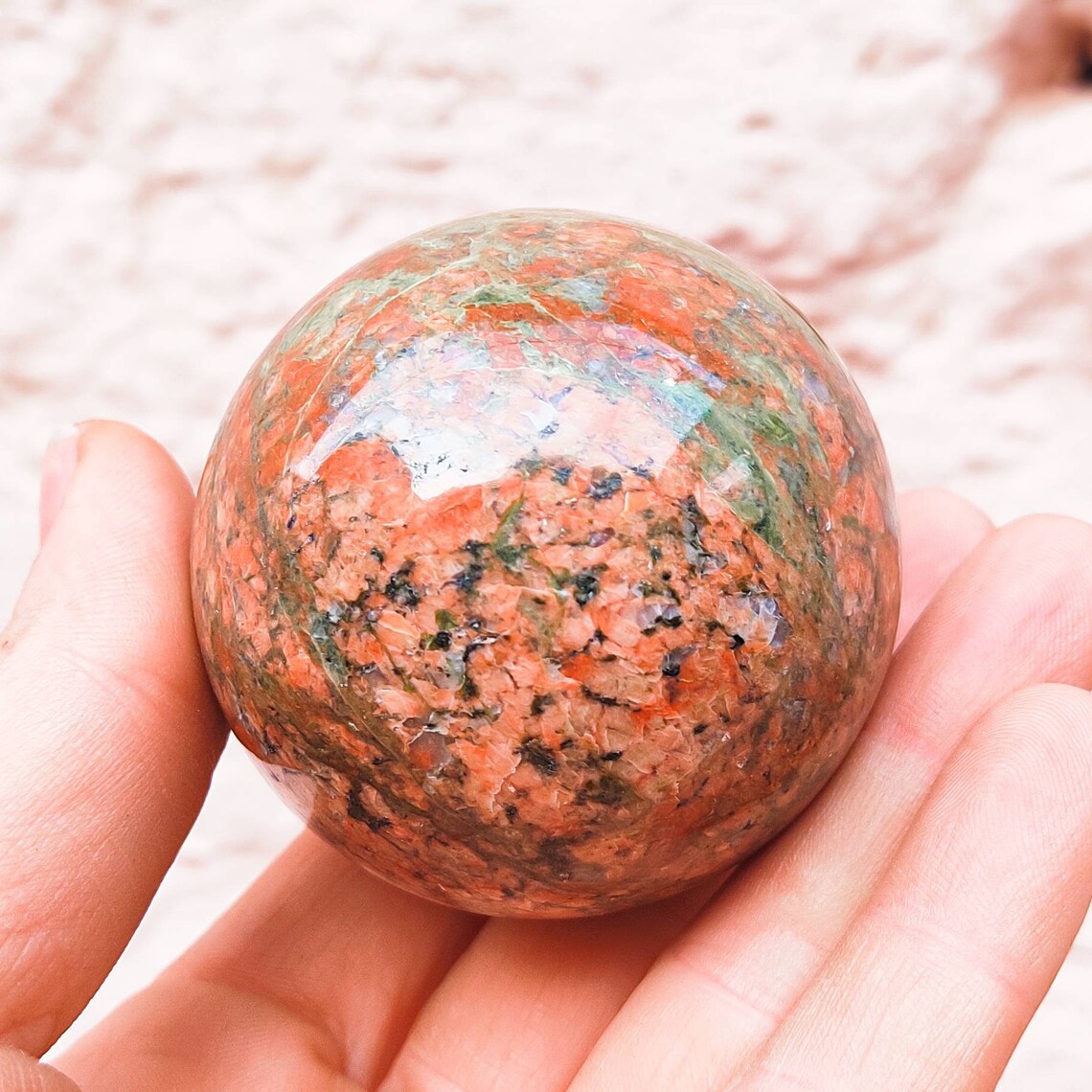 Unakite Mineral Sphere Unakite Polished Orb Emotional - Etsy