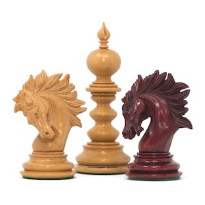 Raging Stallions Series Luxury Staunton Africa Padouk Wood Chessmen - 4 ...