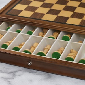 Chess Board With Storage for the Chess Pieces in Walnut - Etsy