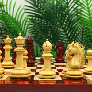 Danum Series 4.4" Premium Staunton African Padouk and Box Wood Chess ...