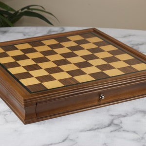 Chess Board With Storage for the Chess Pieces in Walnut - Etsy