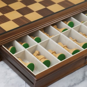 Chess Board With Storage for the Chess Pieces in Walnut - Etsy
