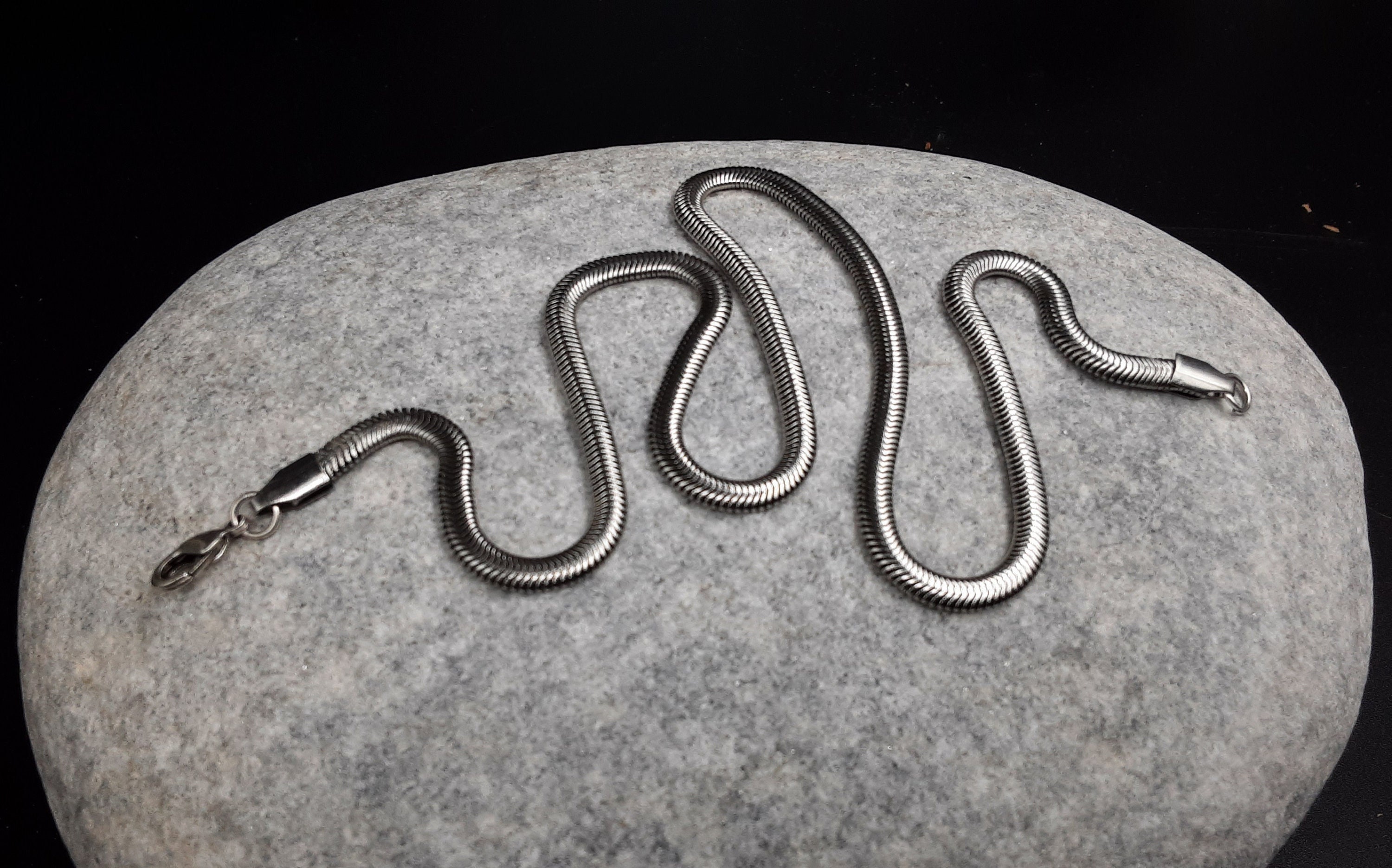 Snake Chain Necklace Silver Dainty Flat Snake Chain Choker | Etsy