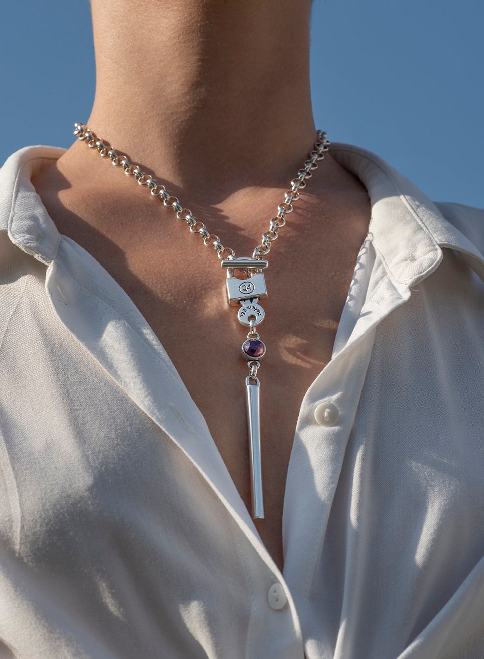 T lock necklace Etsy