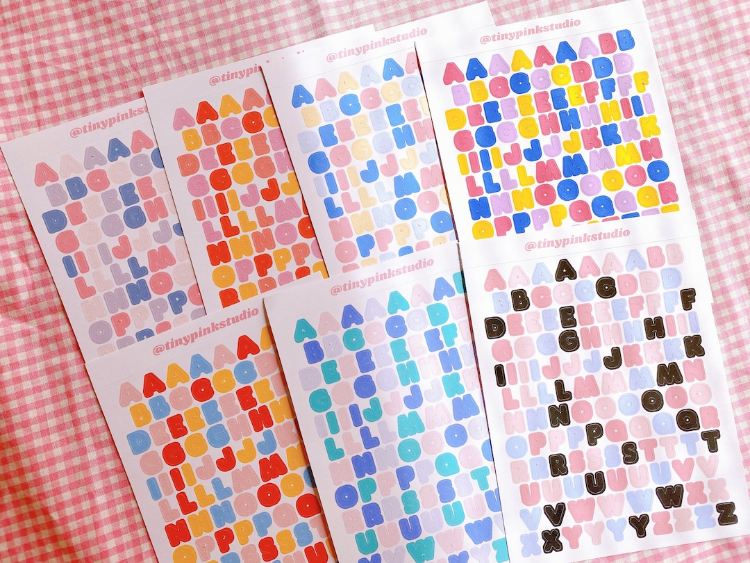 Matte Bubble Letter Stickers #2 - Etsy