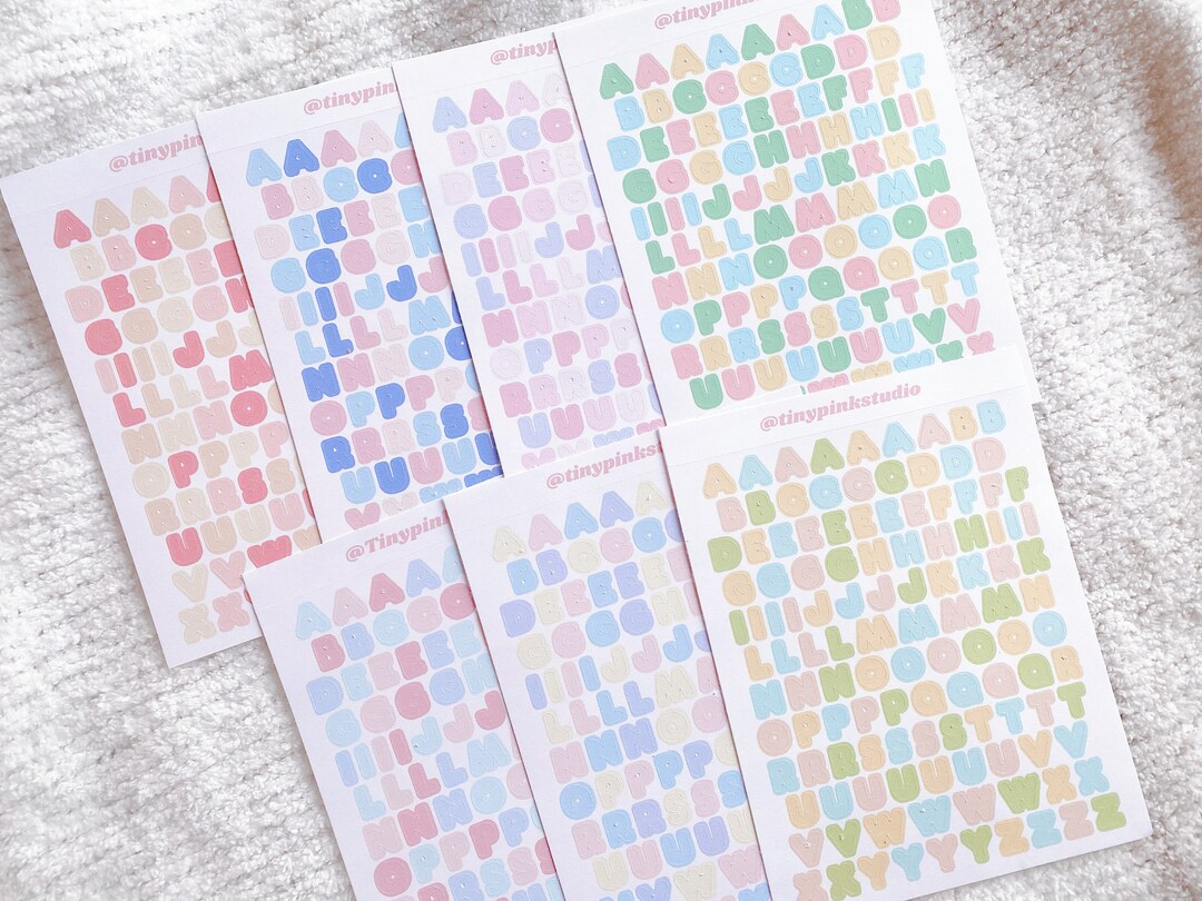 Matte Bubble Letter Stickers #1 NEW - Etsy