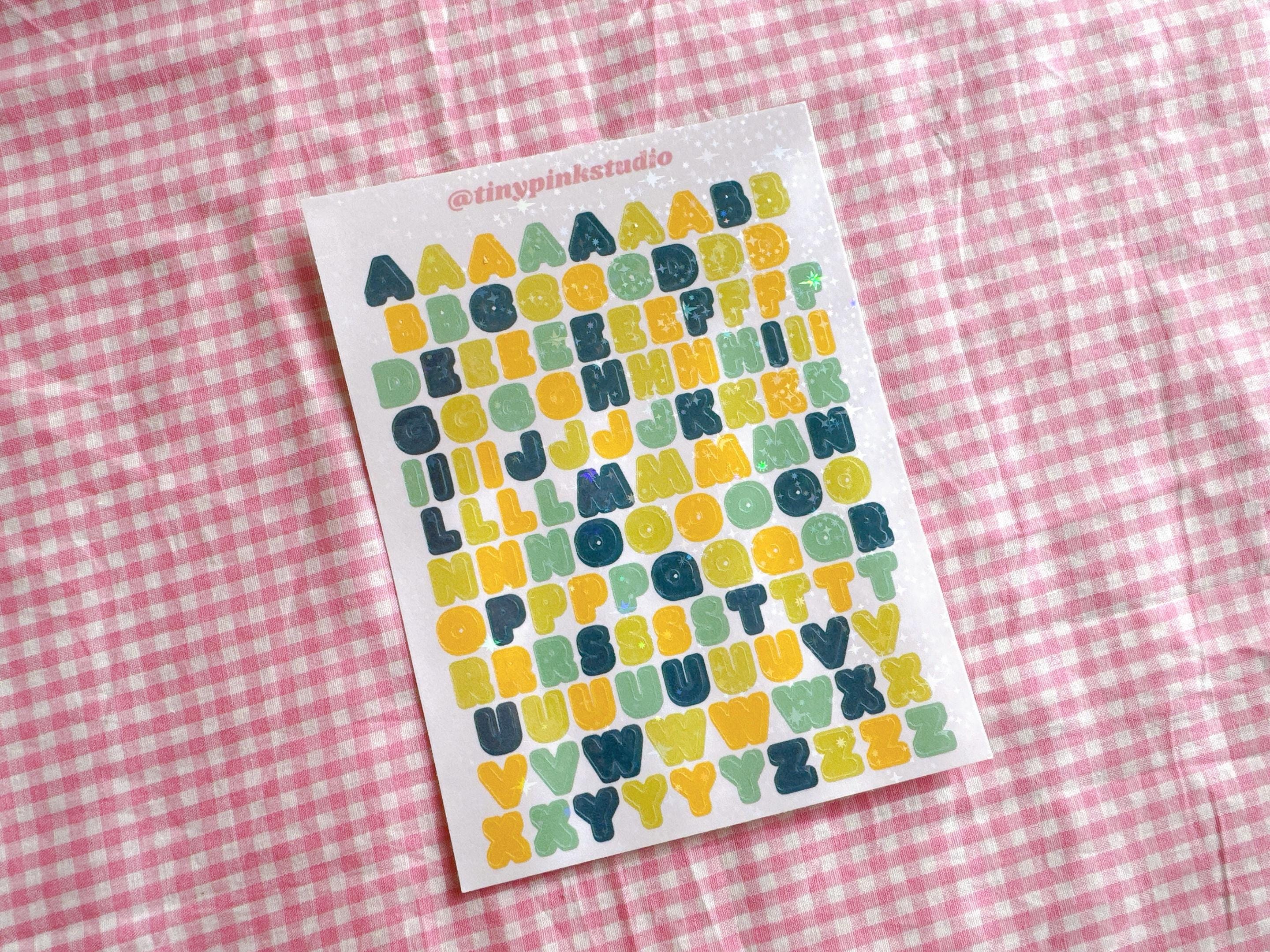 Holographic Bubble Letter Stickers #3 - Etsy