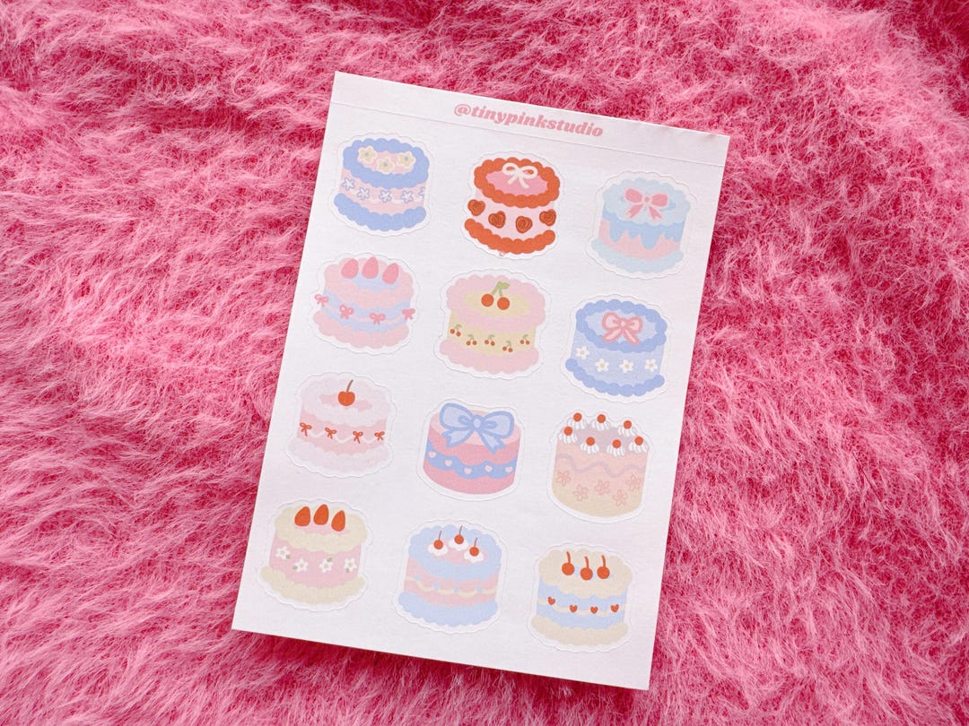 Cute Cakes #2 Sticker Sheet - Etsy