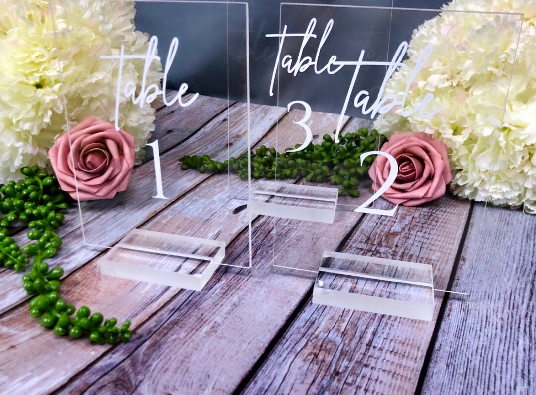 Acrylic Table Numbers, Table Numbers, Modern Table Numbers, Wedding ...