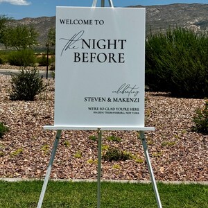 Welcome Wedding Sign, Welcome Night Before, Night Before Sign, Acrylic ...