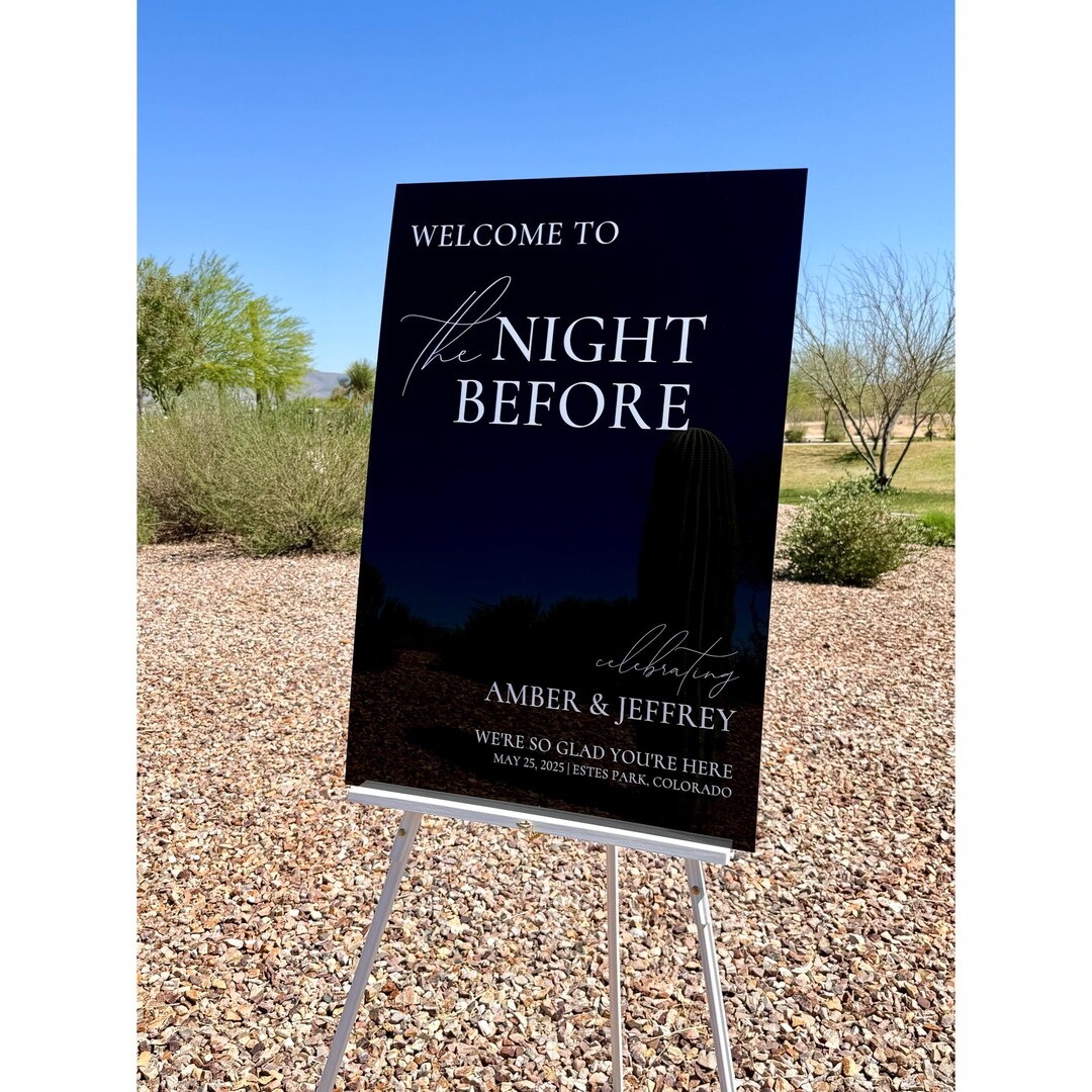 Welcome Wedding Sign, Welcome Night Before, Night Before Sign, Acrylic ...
