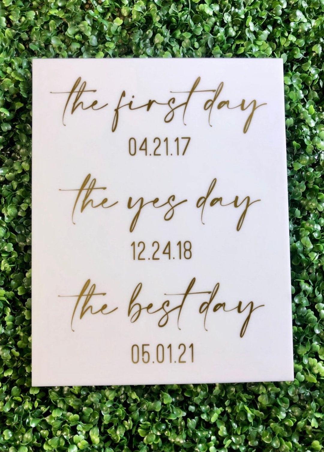 The First Date, the Yes Day, the Best Day, Custom Wedding Sign, Wedding ...