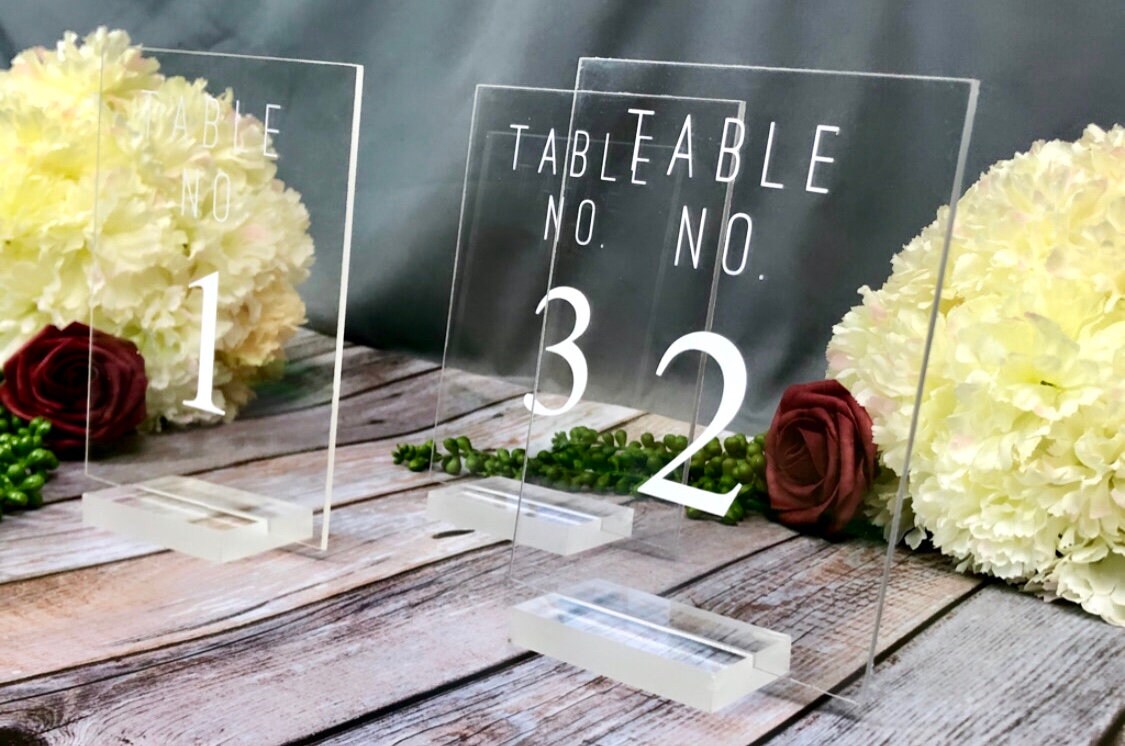 Acrylic Table Numbers Table Numbers Modern Table Numbers | Etsy