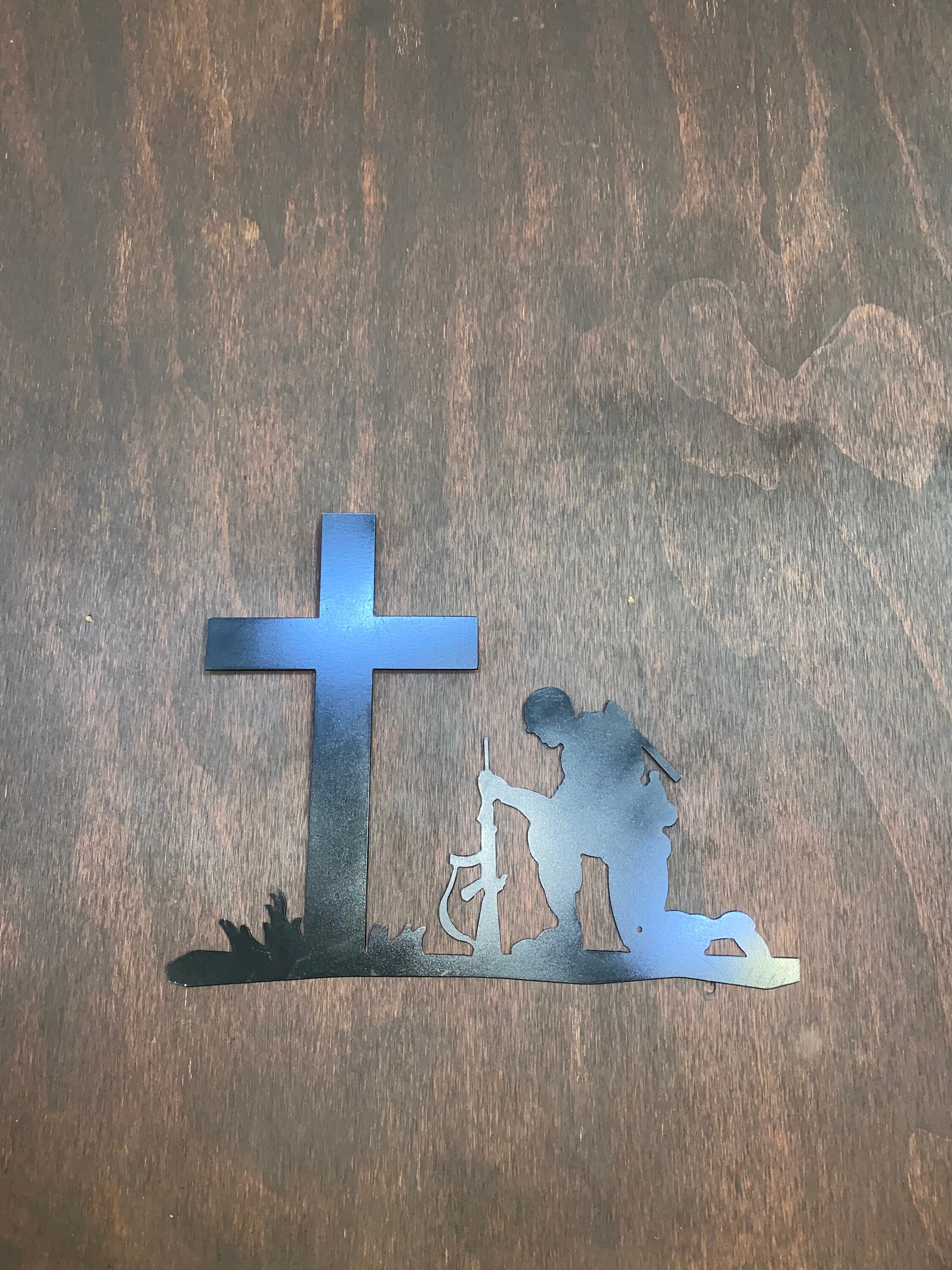 Kneeling Soldier Cross Combat Cross