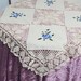 Summer Table Topper, Linen, Blue Embroidered & Crochet Doily, Rustic ...