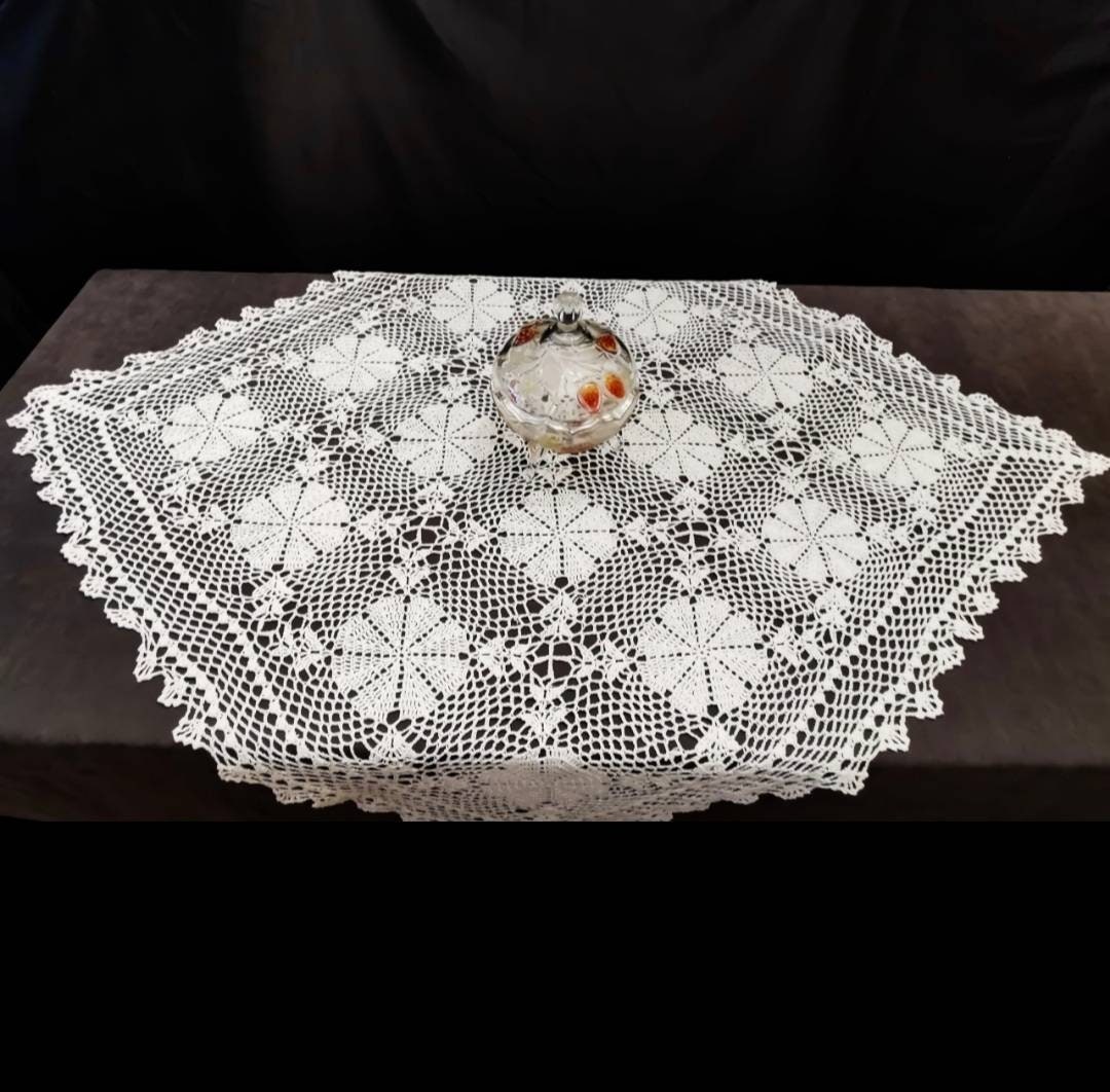 White Crochet Doily, Lace Crochet Doily, Table Centerpiece, Cotton ...