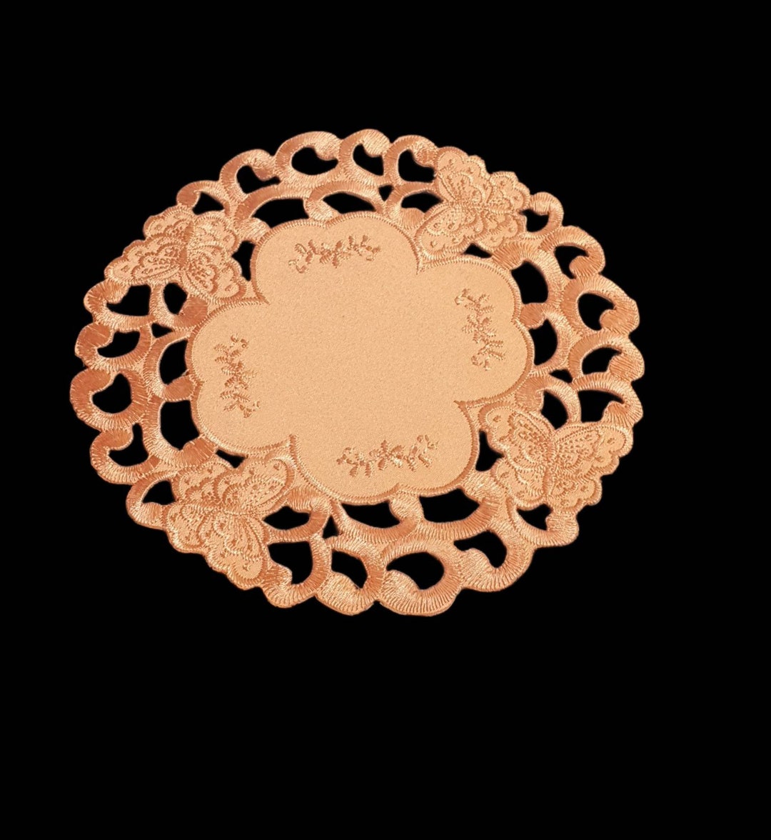 Vintage Style Round Napkins, Coper Flower, Set 4 Pcs, High Quality ...