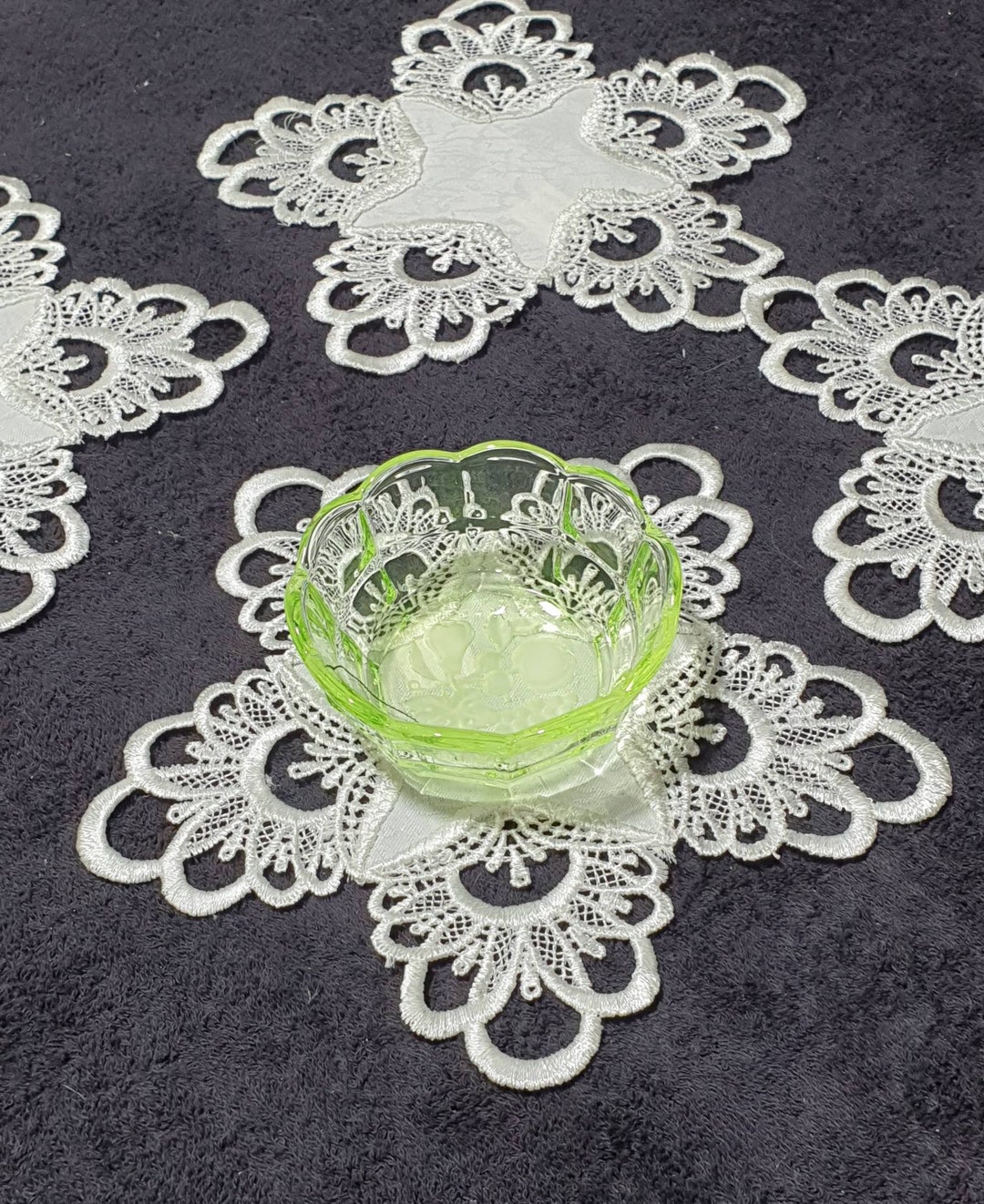 Ivory Vintage Round Napkins, Set 4 Pcs, High Quality, Ivory Cotton ...