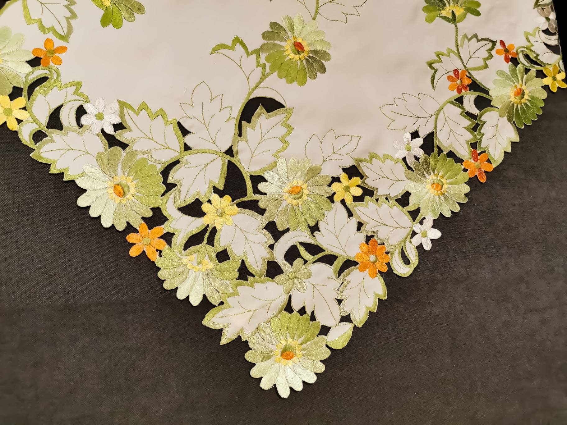 Summer Table Topper, Colorful Embroidery Richelieu, Rustic Table Cloth ...