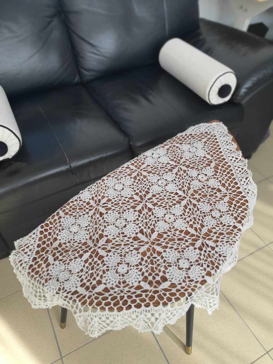 White Silver Doily, Table Topper, Crochet Doily, Lace Doily, Vintage ...