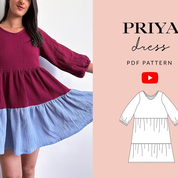 Priya Dress Pattern - Etsy