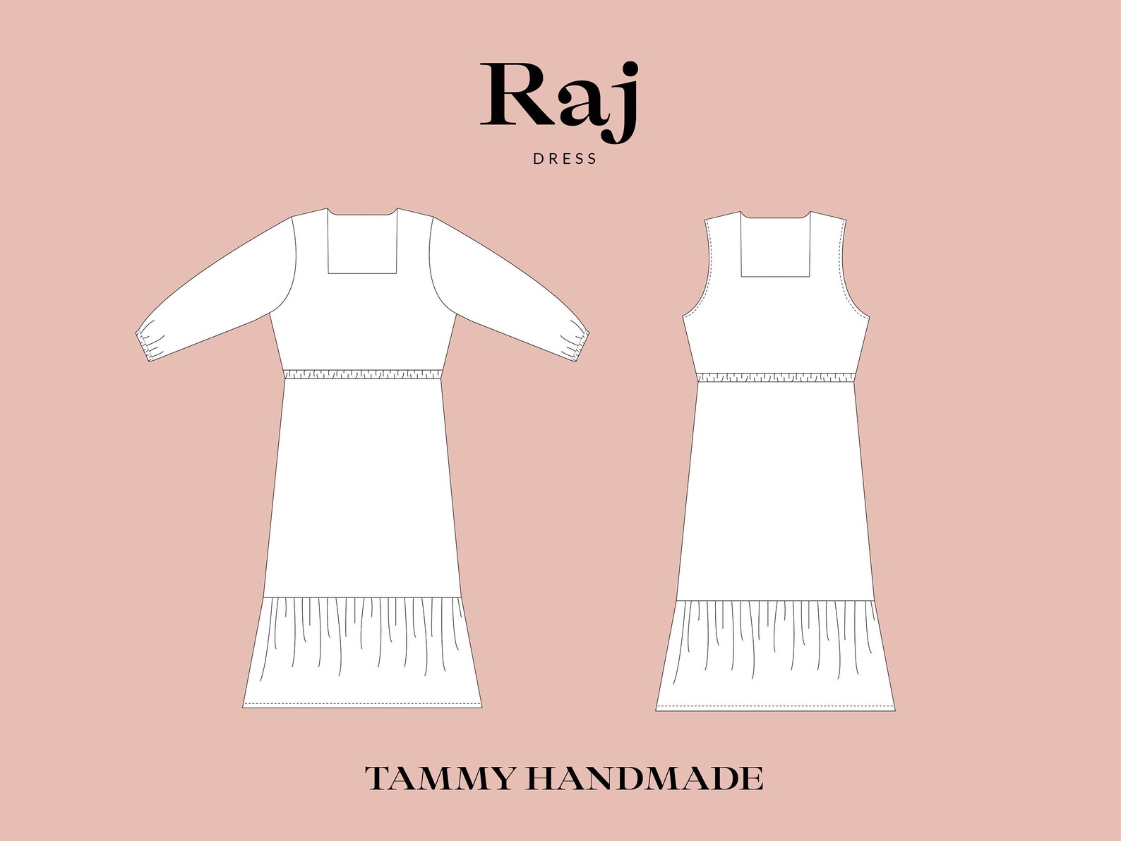 Raj Dress Sewing Pattern PDF Sizes 6-24 Elastic Sleeves - Etsy UK