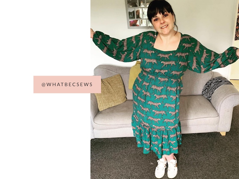 Raj Dress Sewing Pattern PDF Sizes 6-24 Elastic Sleeves - Etsy