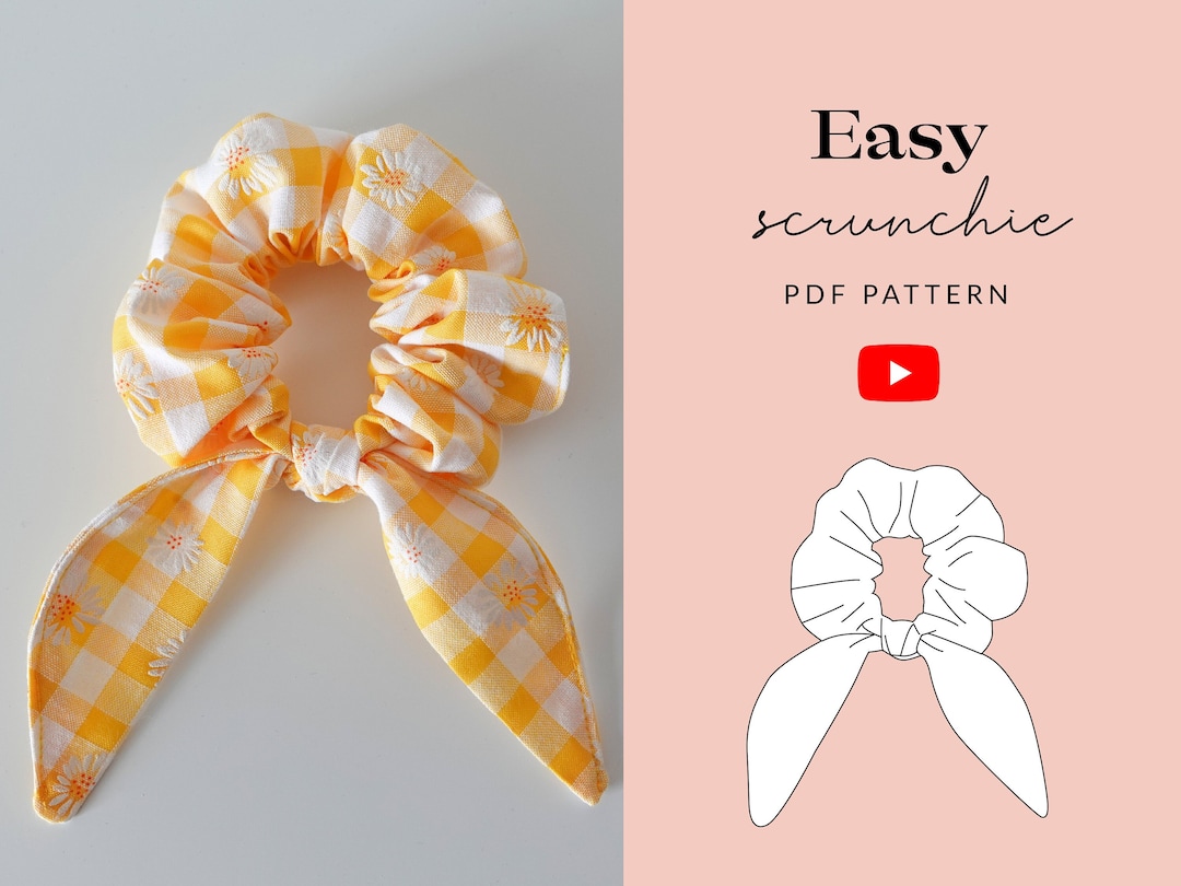 FREE Scrunchie Sewing Pattern | Hair Bow Bunny Ears Accessory | Sewing ...