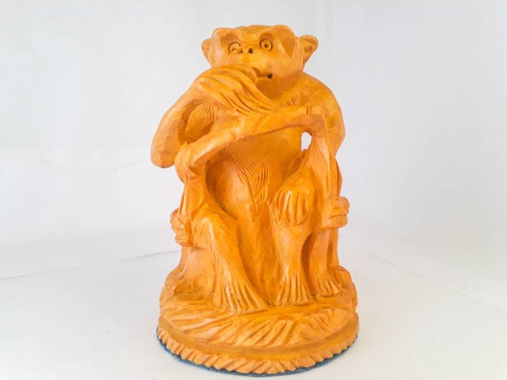 Monkeys Wooden Hand Made Statue,monkay Statue,decorative Wooden ...