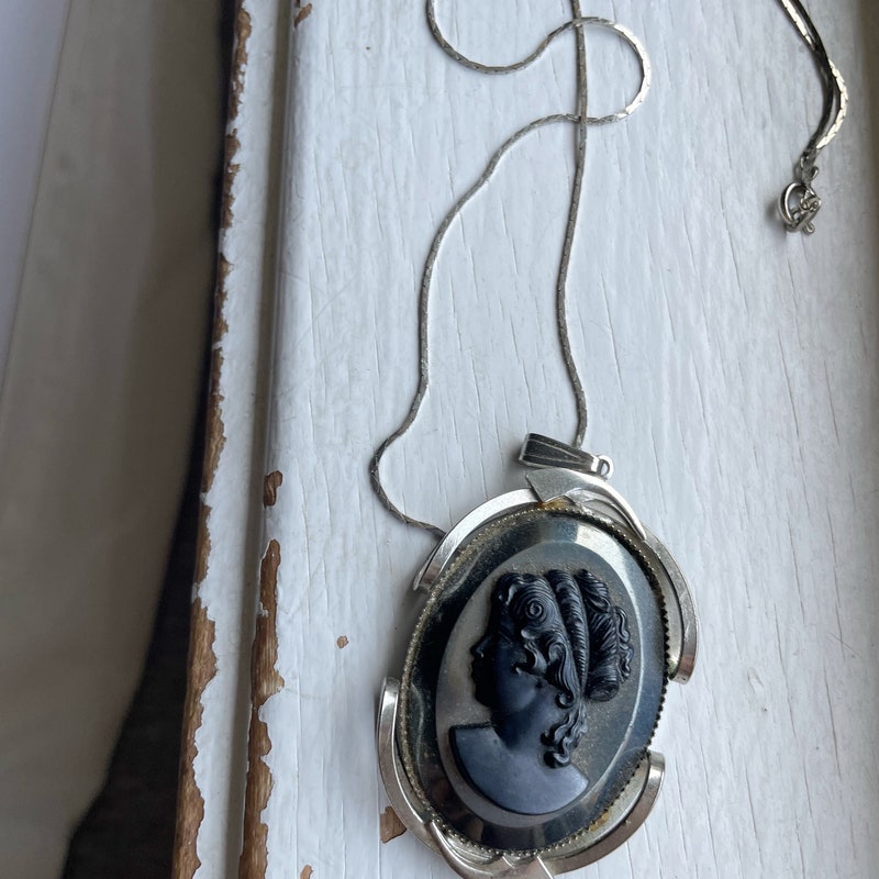 Black Cameo Necklace - Etsy
