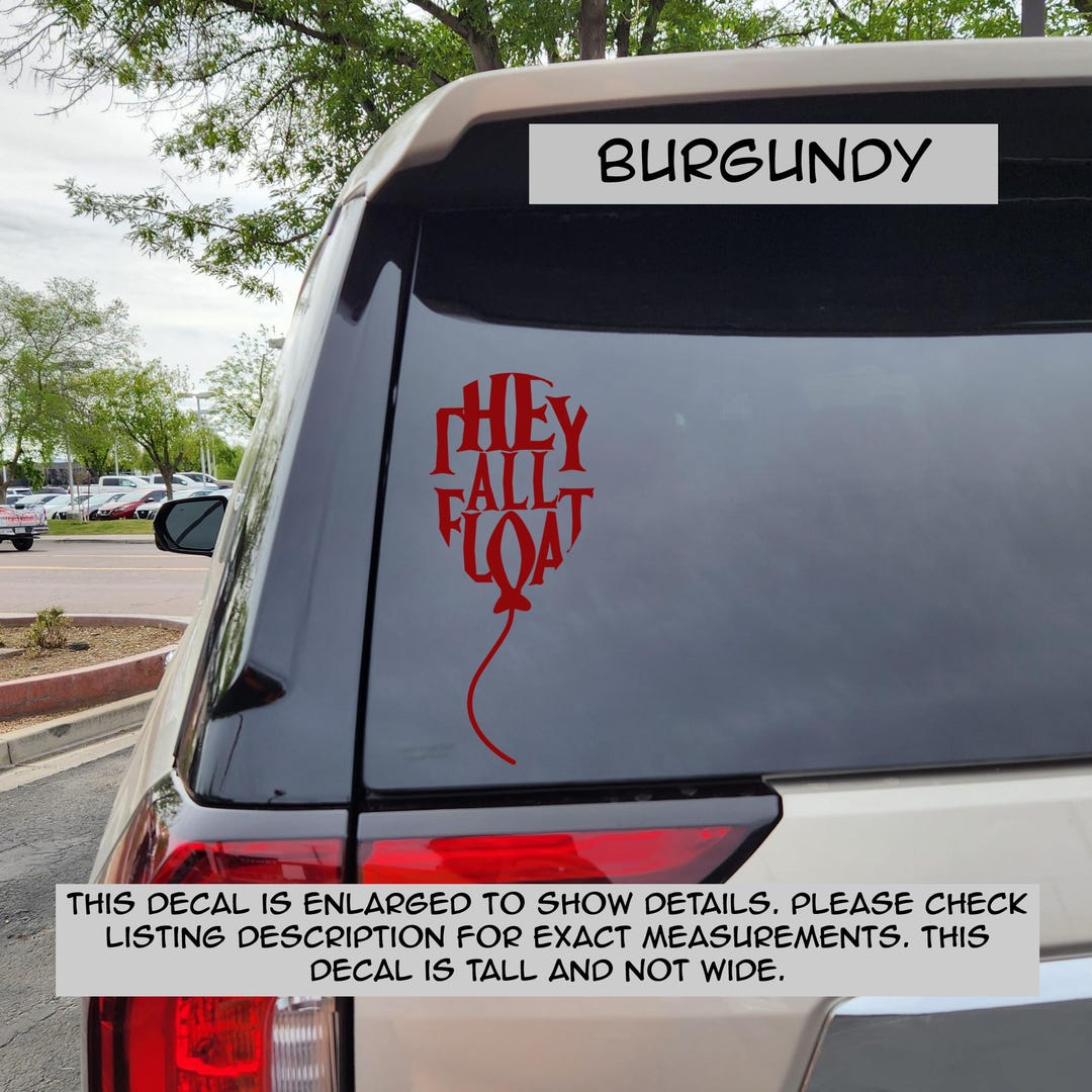 They All Float Balloon Shape Halloween Creepy Permanent Vinyl Decal - Etsy