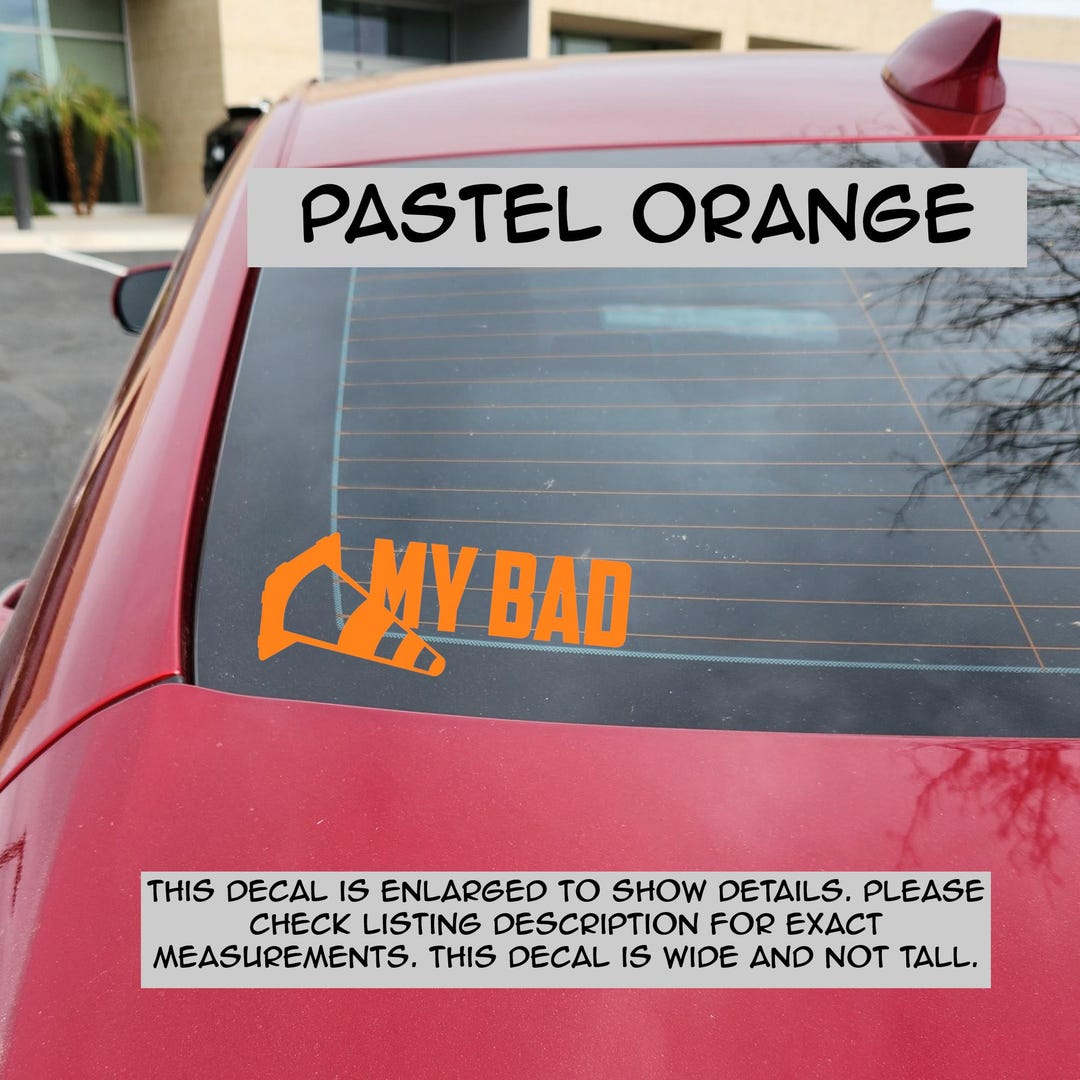 My Bad Fallen Traffic Cone Bumper Sticker Permanent Vinyl Decal - Etsy