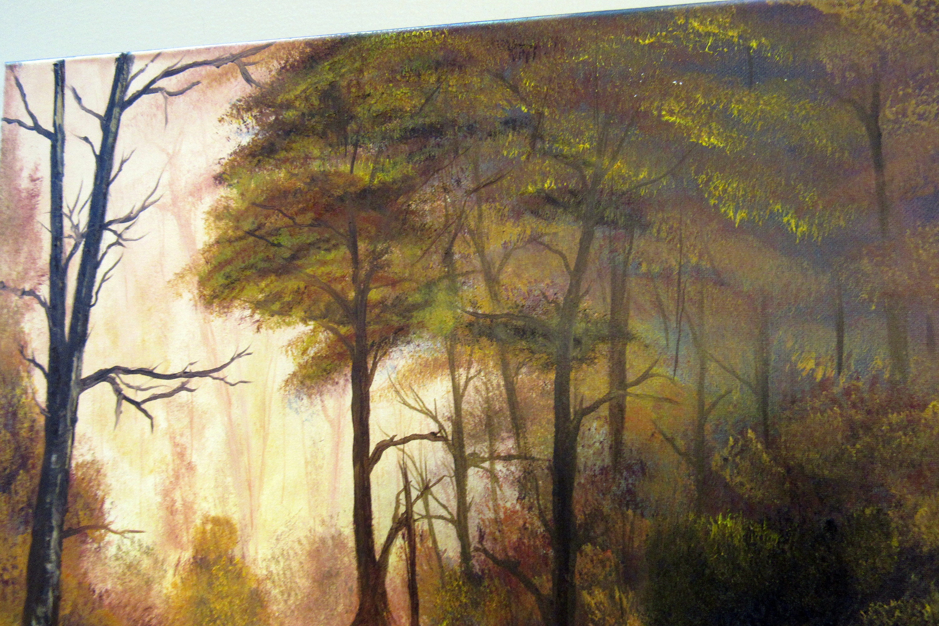 18"x24" | Golden Morning Mist | Bob Ross Inspired Oil Painting on ...