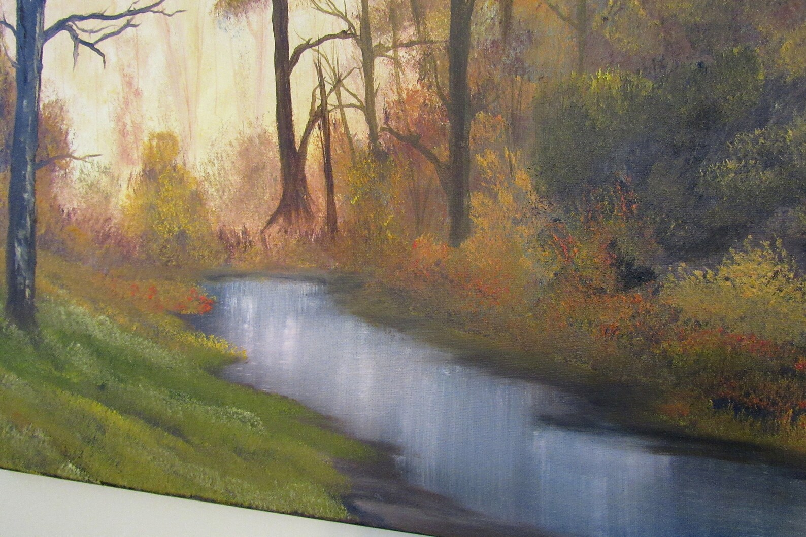 18"x24" | Golden Morning Mist | Bob Ross Inspired Oil Painting on ...