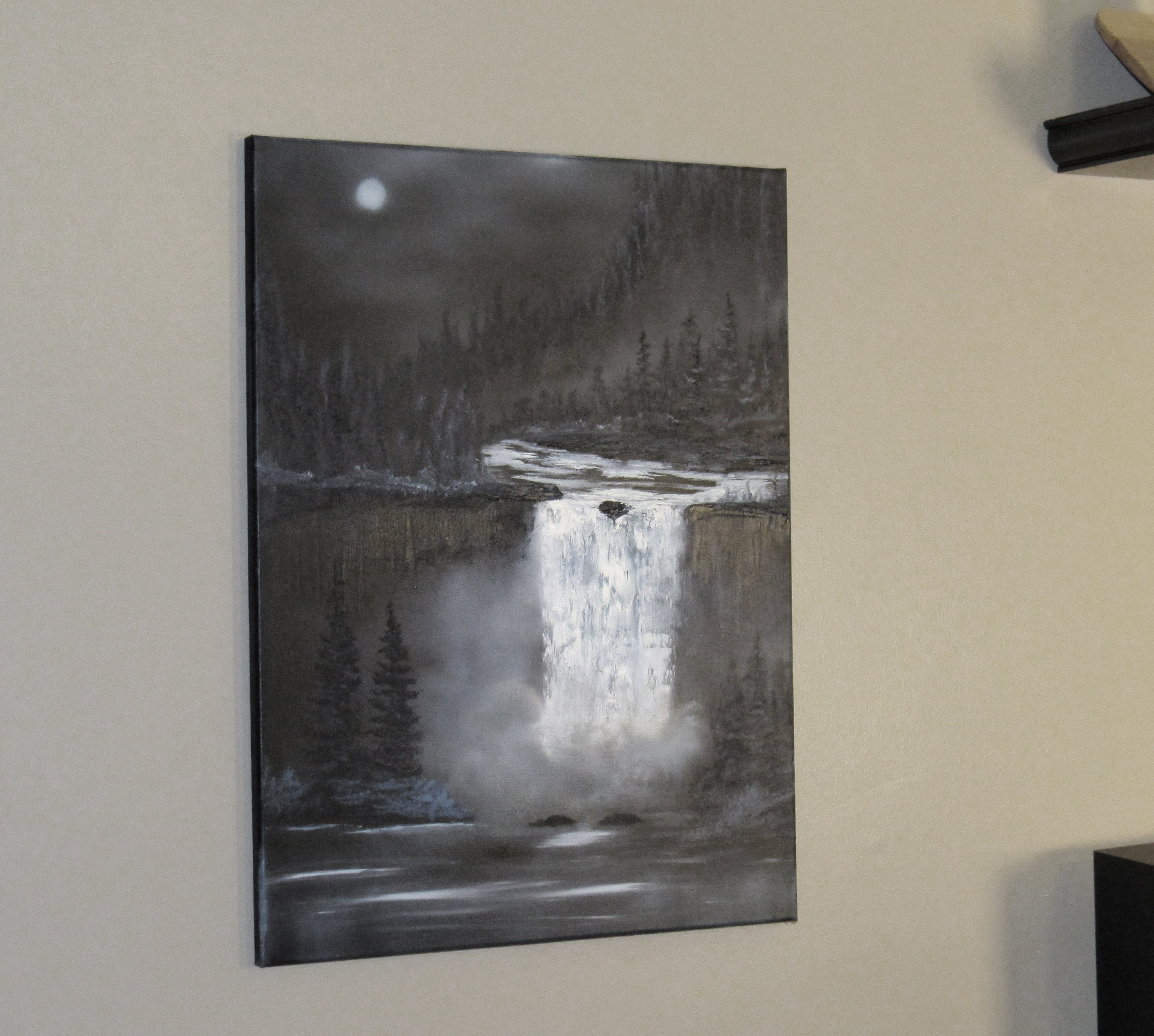 24"x18" | Evening at the Falls | Bob Ross Inspired Oil Painting on ...