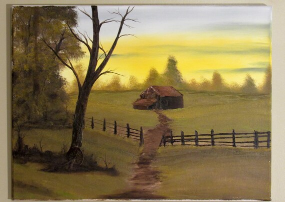 Bob Ross Oil Paintings Rural Landscape A Spectacular View: Bob Ross