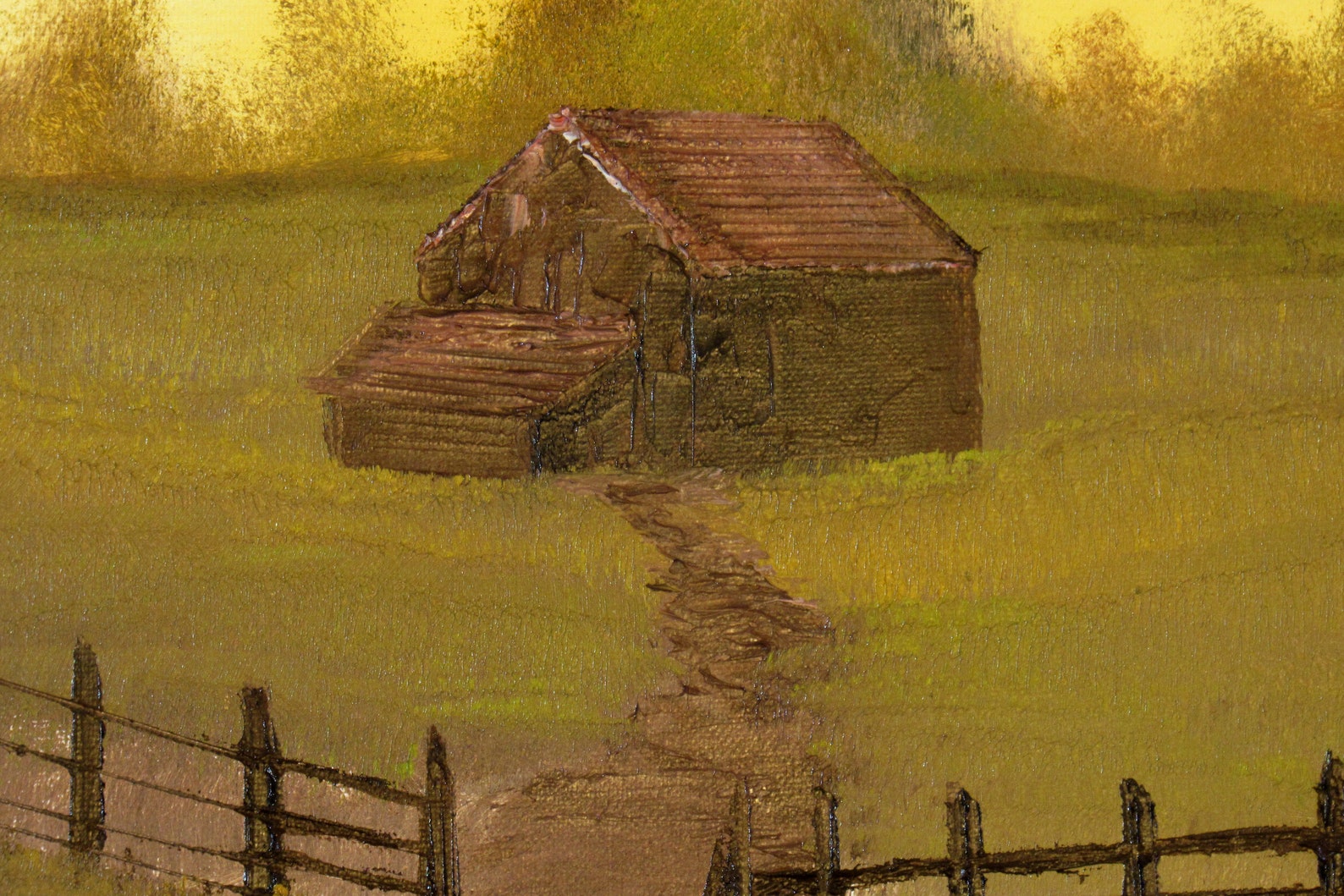 18"x24" | Delightful Meadow Home | Bob Ross Inspired Oil Painting on ...