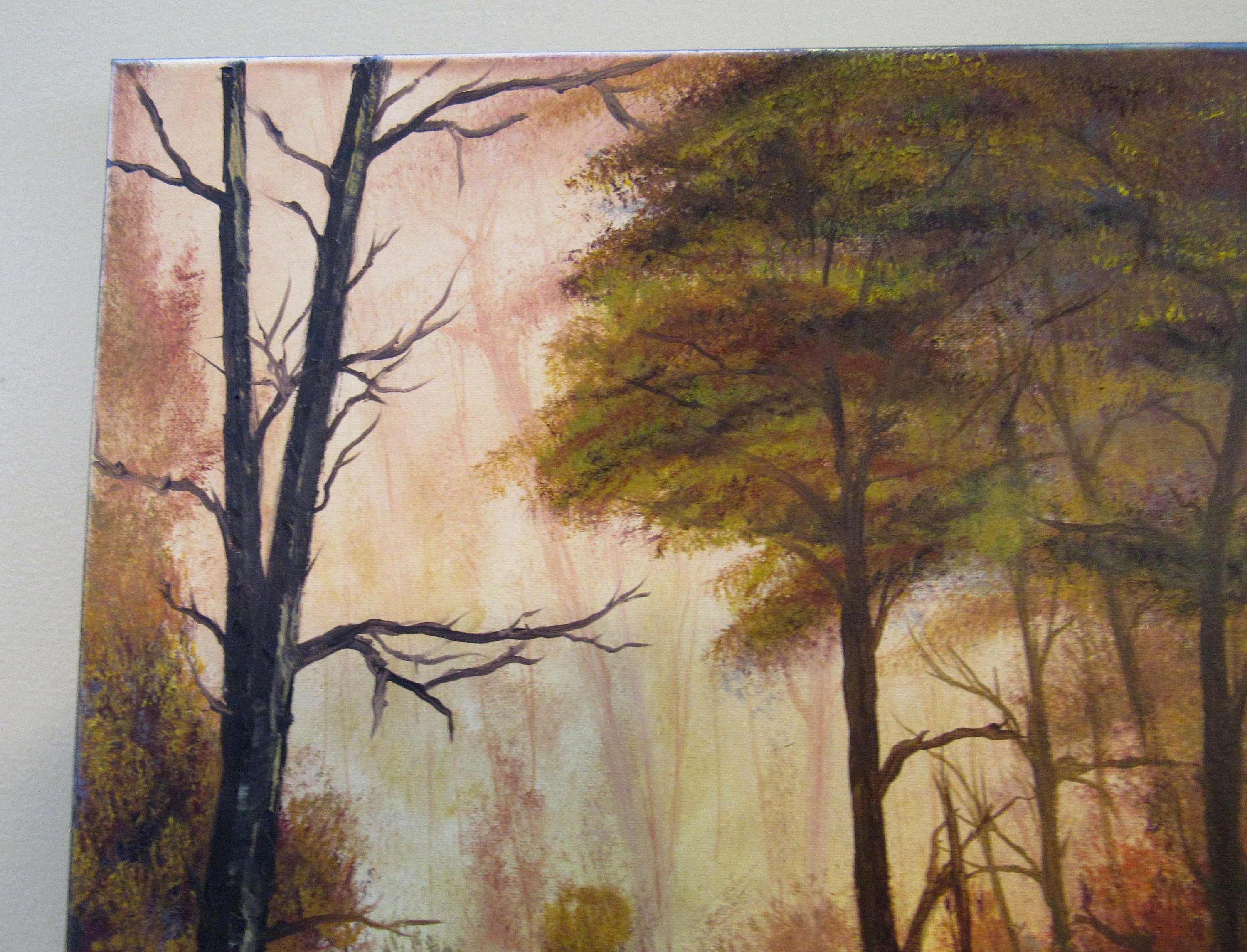 18"x24" | Golden Morning Mist | Bob Ross Inspired Oil Painting on ...