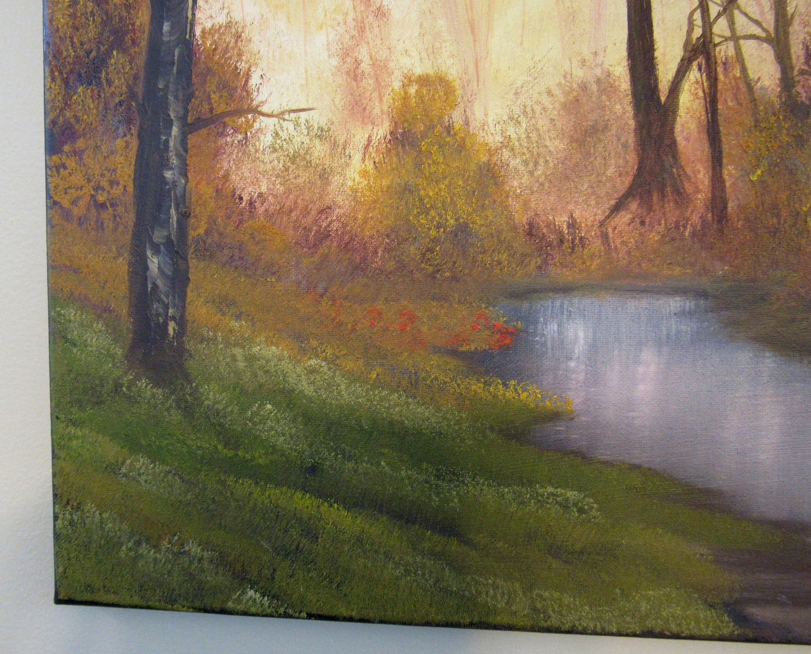 18"x24" | Golden Morning Mist | Bob Ross Inspired Oil Painting on ...