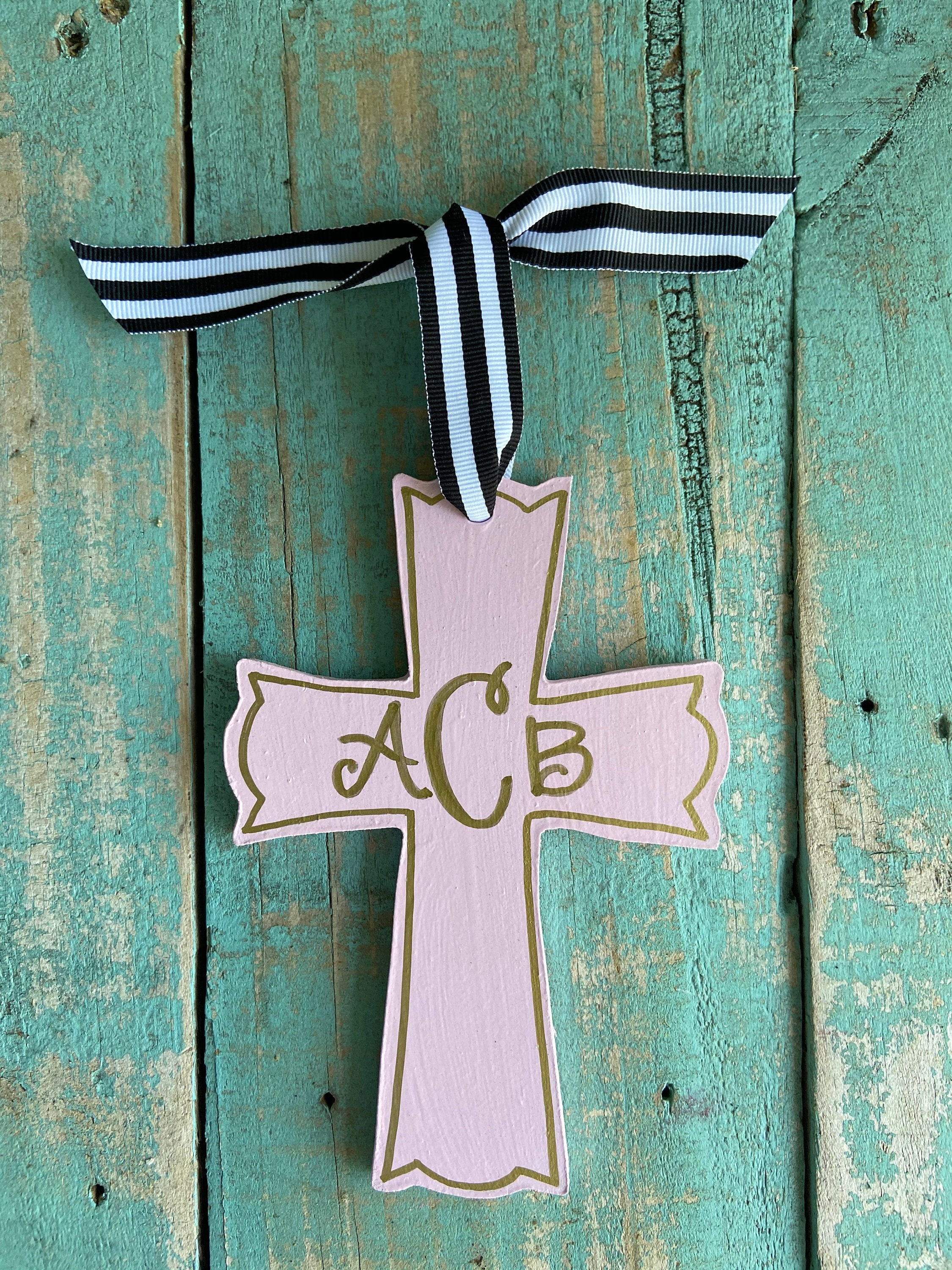 Personalized cross ornament | Etsy